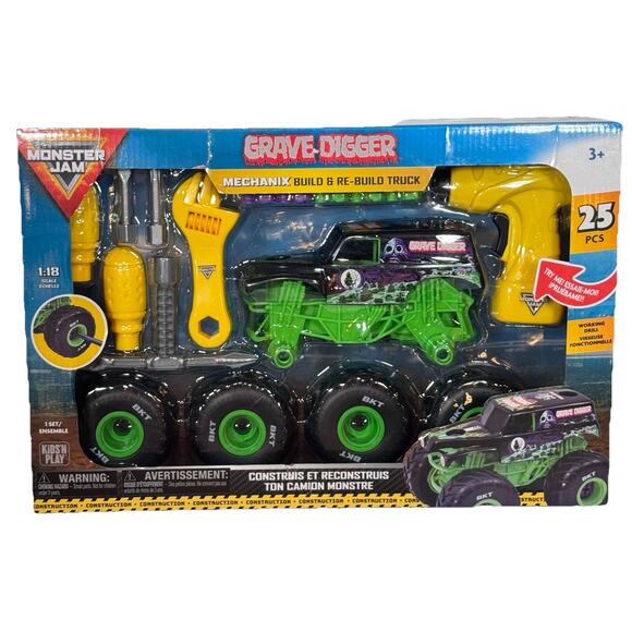 Monster Jam | Toys | Monster Jam Grave Digger Monster Truck Mechanix ...